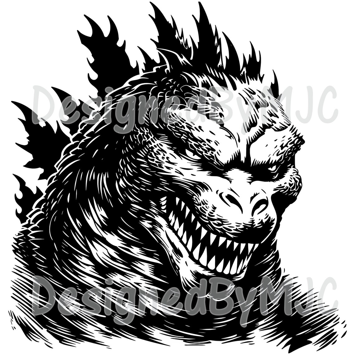 Godzilla SVG Clipart & PNG Files, Godzilla Graphics, Digital Clip Art ...
