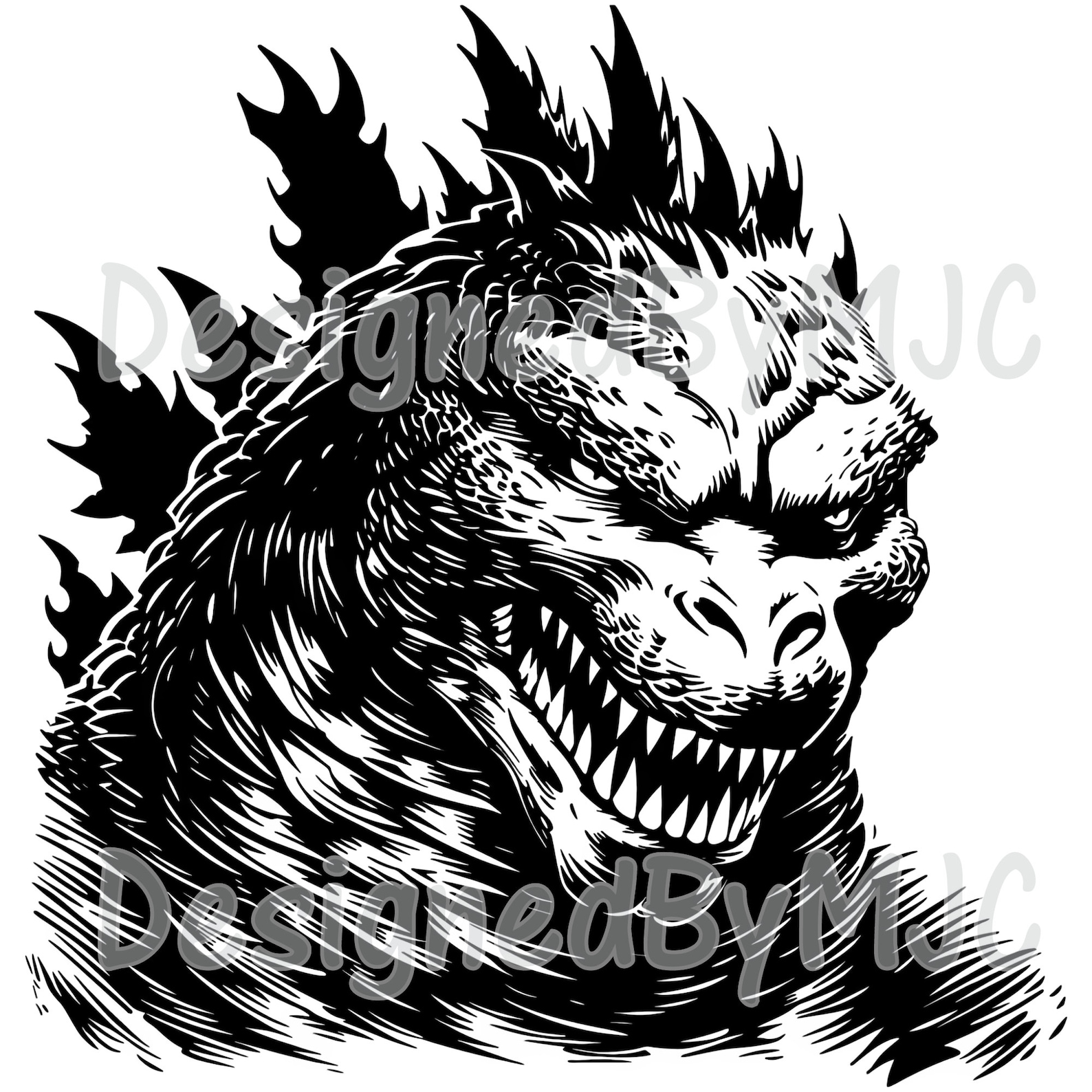 Godzilla SVG Clipart & PNG Files, Godzilla Graphics, Digital Clip Art ...