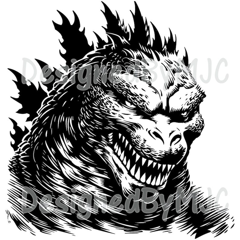 Godzilla SVG Clipart & PNG Files, Godzilla Graphics, Digital Clip Art ...