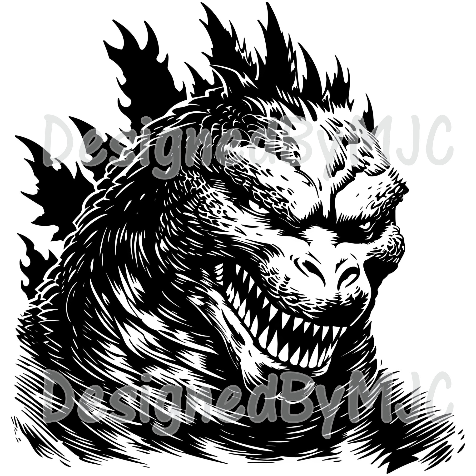 Godzilla SVG Clipart & PNG Files, Godzilla Graphics, Digital Clip Art ...