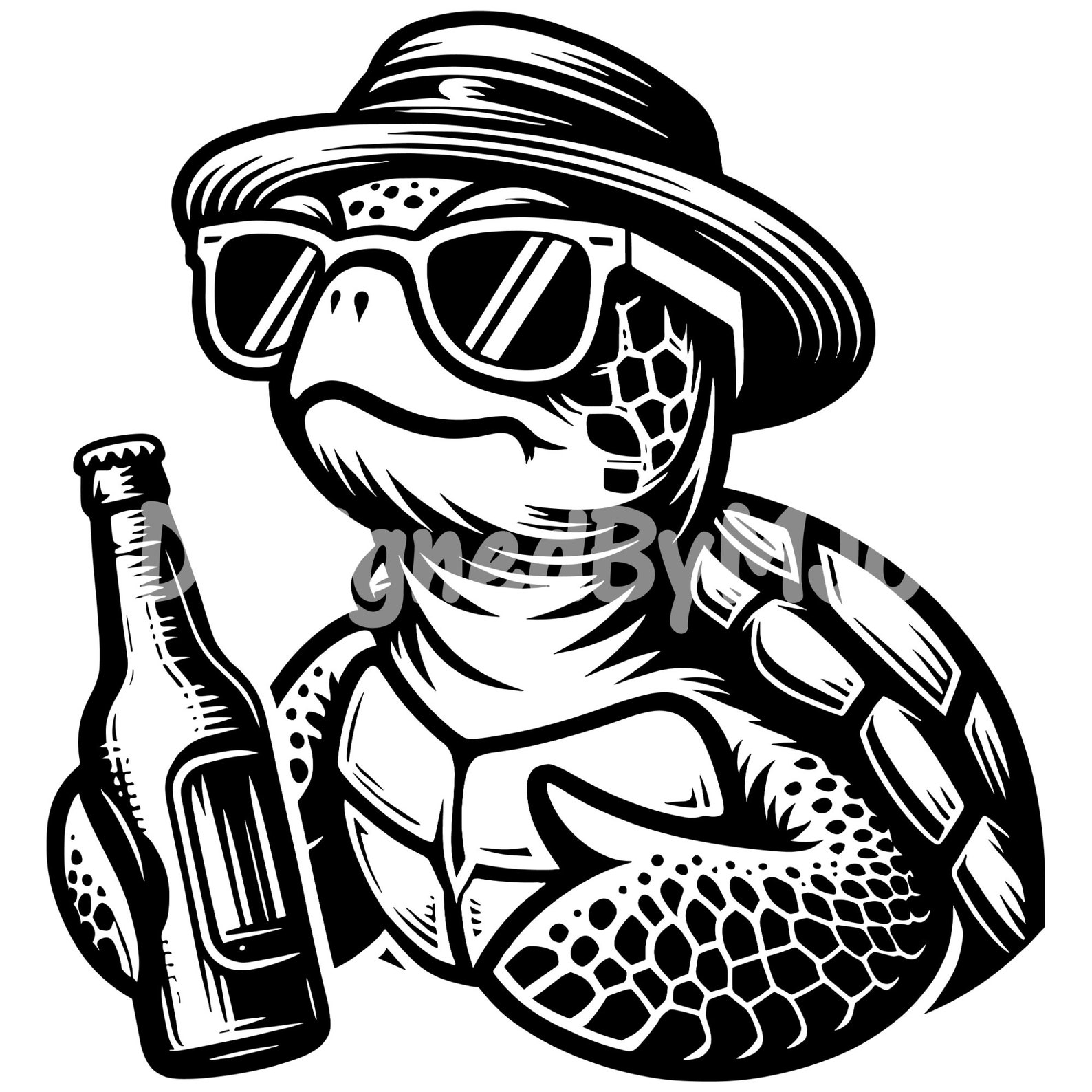 Sea Turtle Drinking Beer SVG PNG Files, Cute Sea Turtle Svg, Baby ...