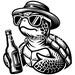 Sea Turtle Drinking Beer SVG PNG Files, Cute Sea Turtle Svg, Baby ...