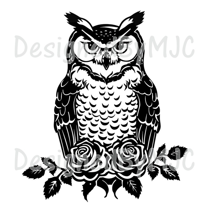 Owl SVG Clipart, SVG & PNG Files, Owl Flowers Graphics, Digital Clip ...