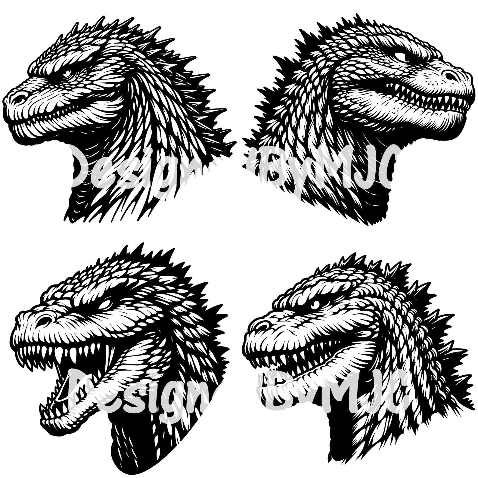 Godzilla SVG & PNG Files, Godzilla Graphics, Digital Clip Art, Cut ...
