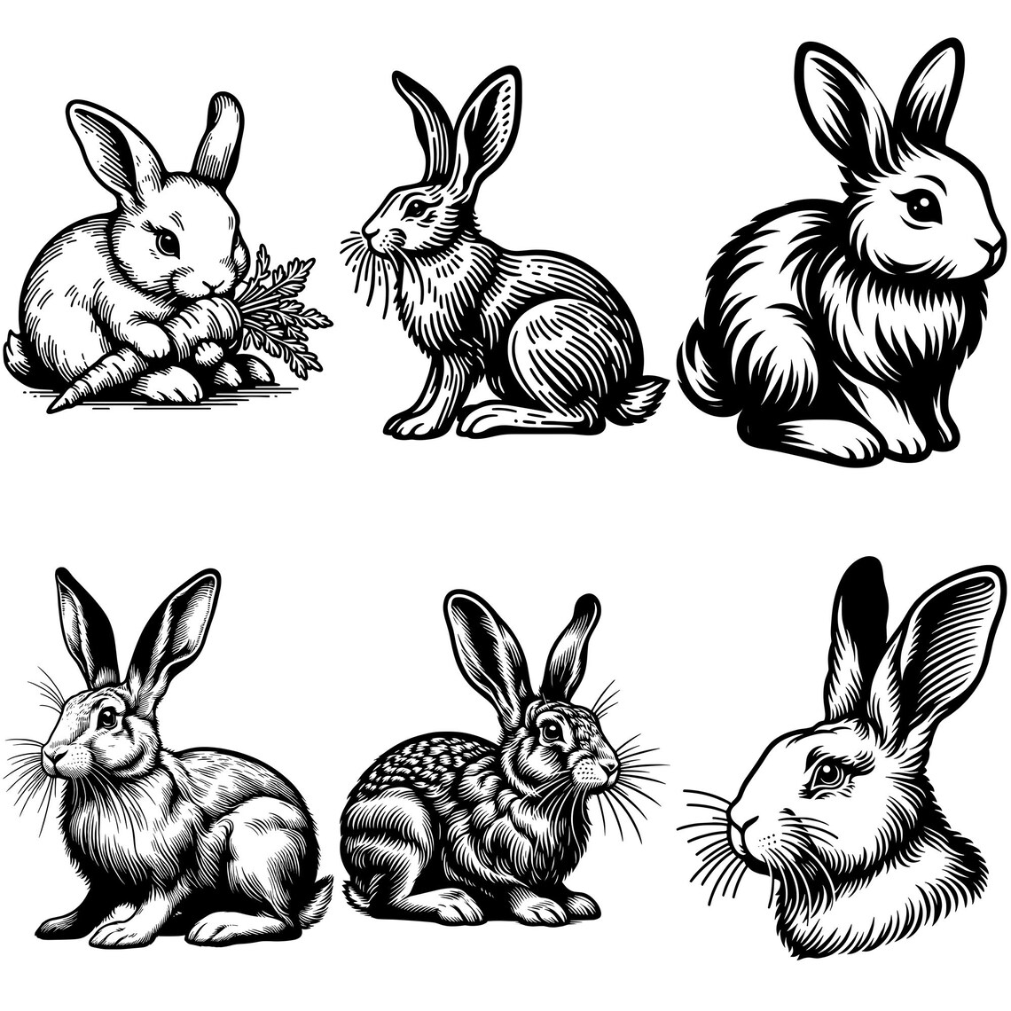 Rabbit SVG Bundle, Bunny Rabbit PNG, Rabbit Clipart, Bunny SVG Cut ...