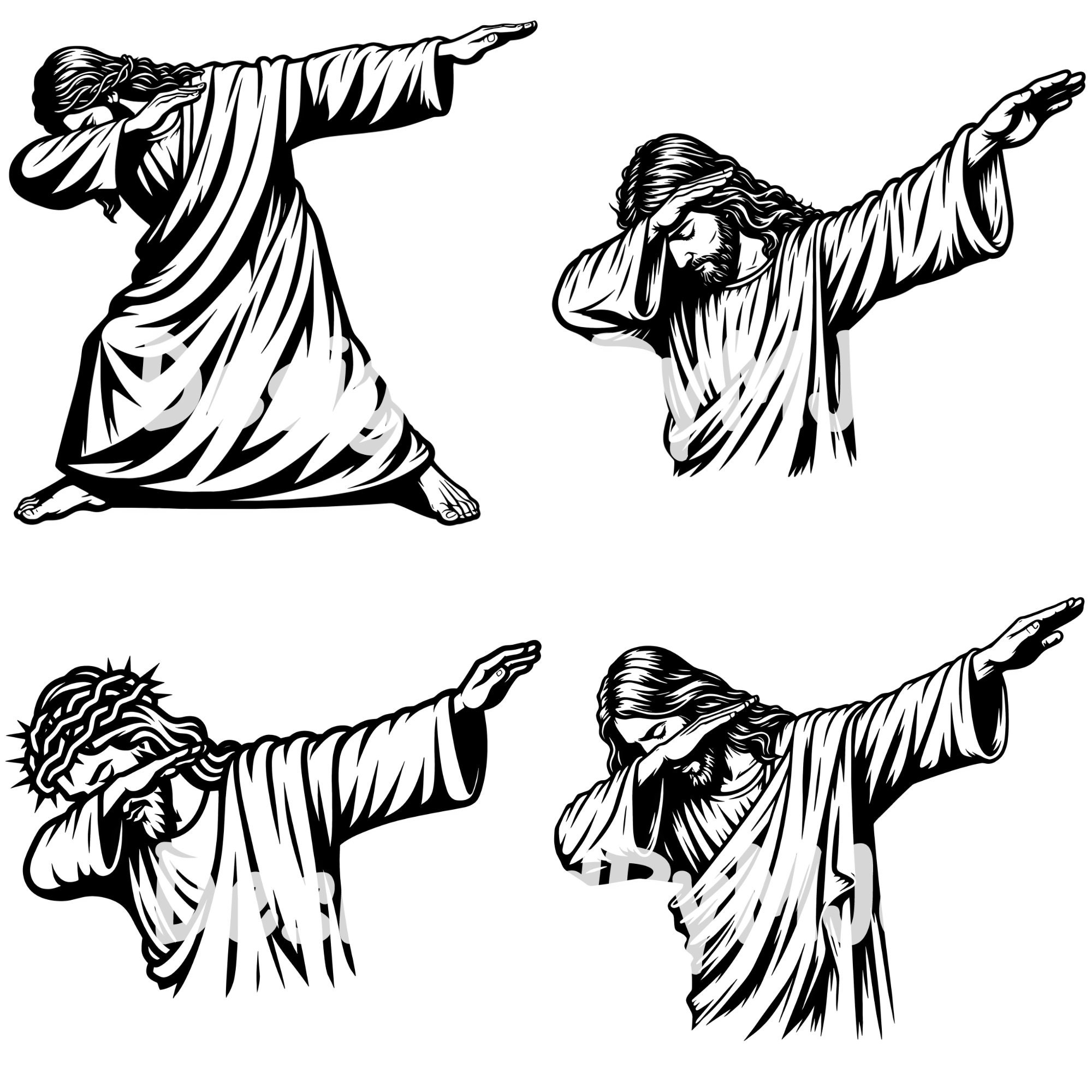 Jesus Dabbing SVG Bundle PNG Files, Jesus Svg, Funny Christian Svg ...