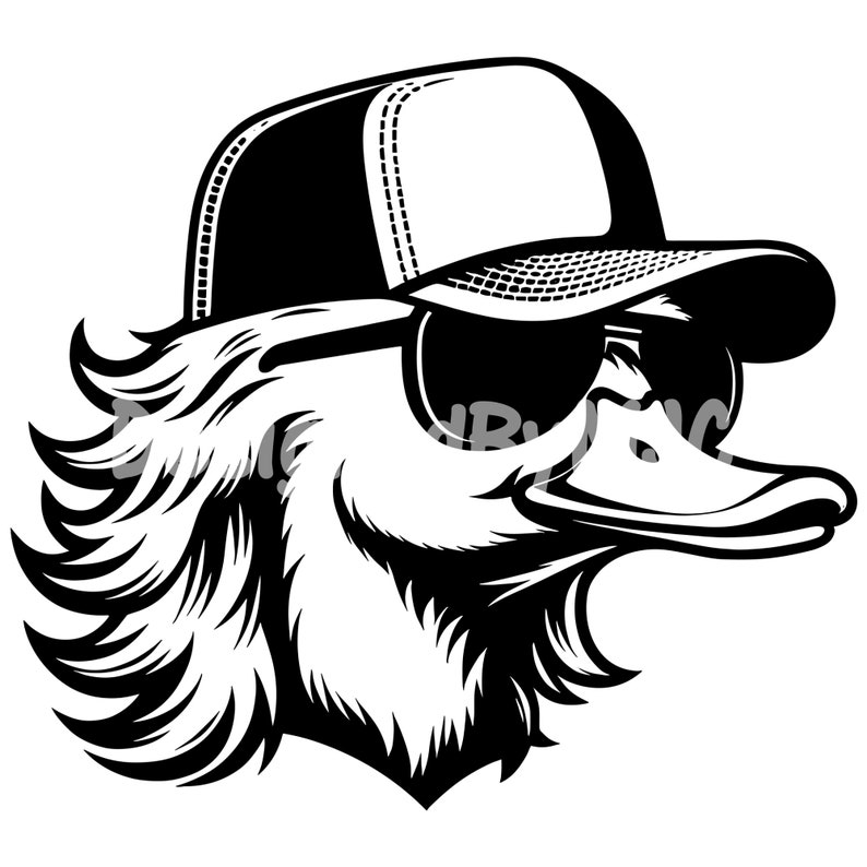 Mallard Duck Mullet Trucker Hat SVG PNG Files, Duck Svg, Mallard Duck ...