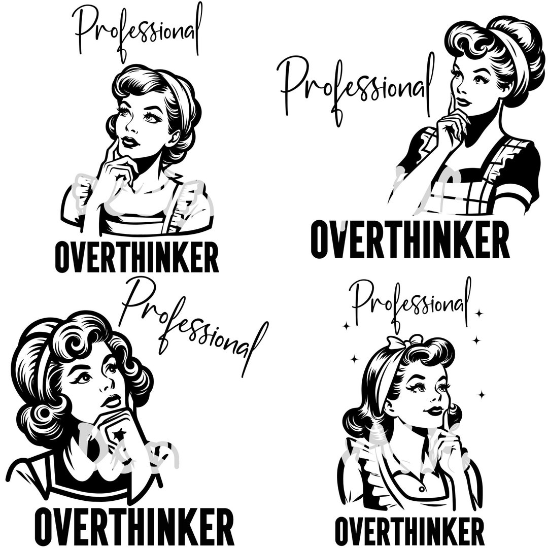 Professional Overthinker SVG PNG, Retro Housewife, Trendy Vintage Women ...