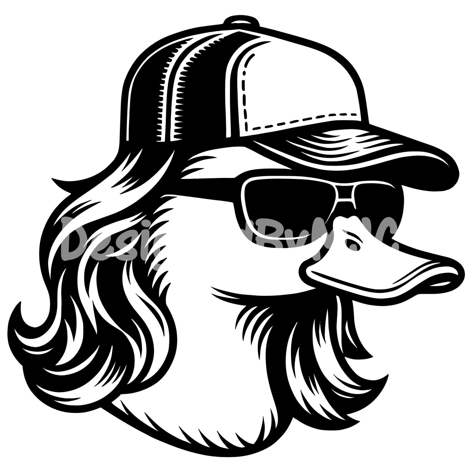 Mallard Duck Mullet Trucker Hat SVG PNG Files, Duck Svg, Mallard Duck ...
