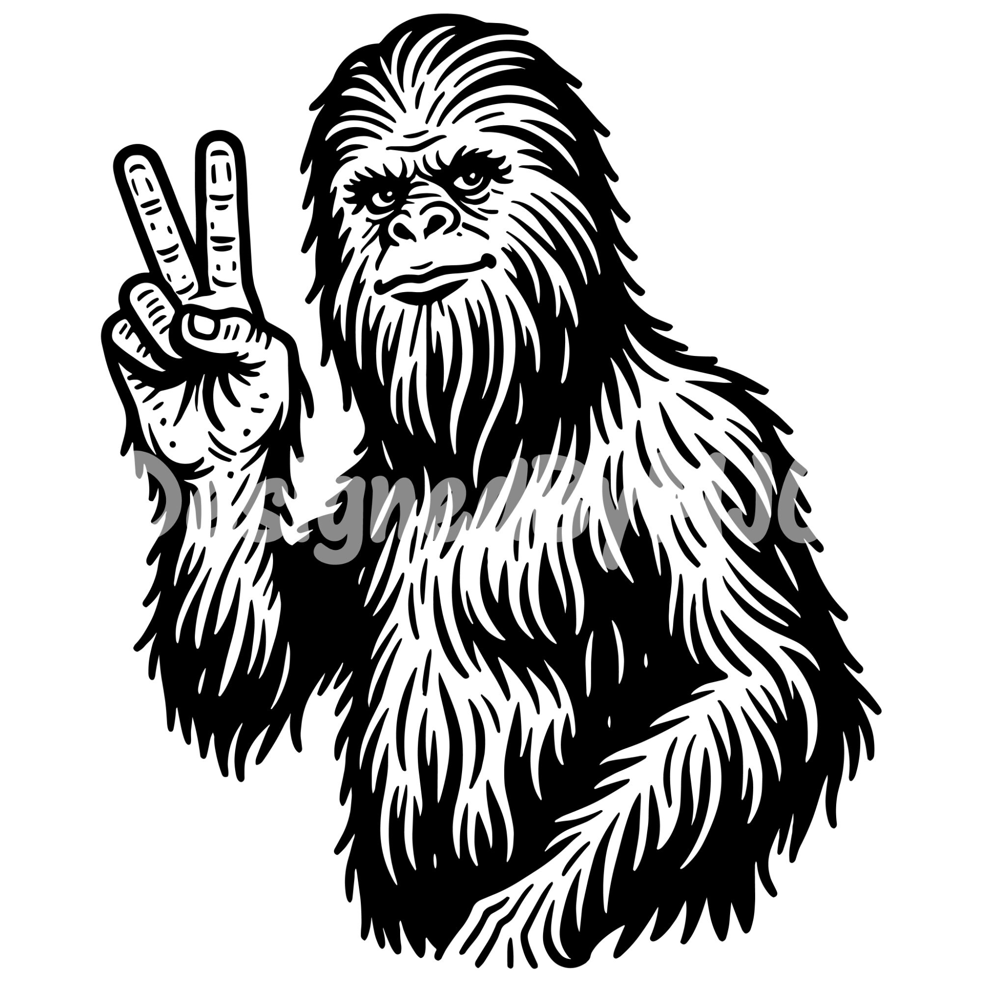 Bigfoot Peace Sign SVG PNG, Bigfoot Svg, Bigfoot Vector, Bigfoot ...