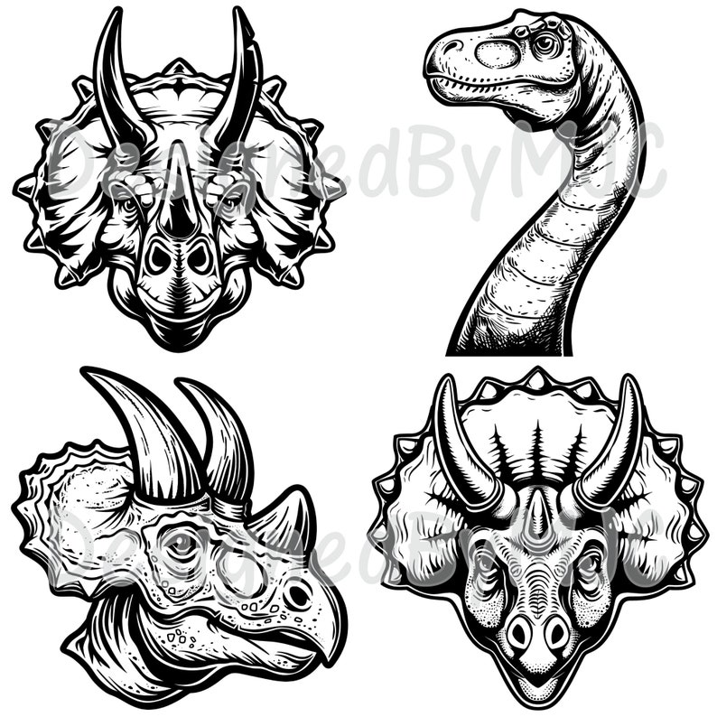 Dinosaur SVG Clipart & PNG Files, T-rex Graphics, Digital Clip Art, Cut ...