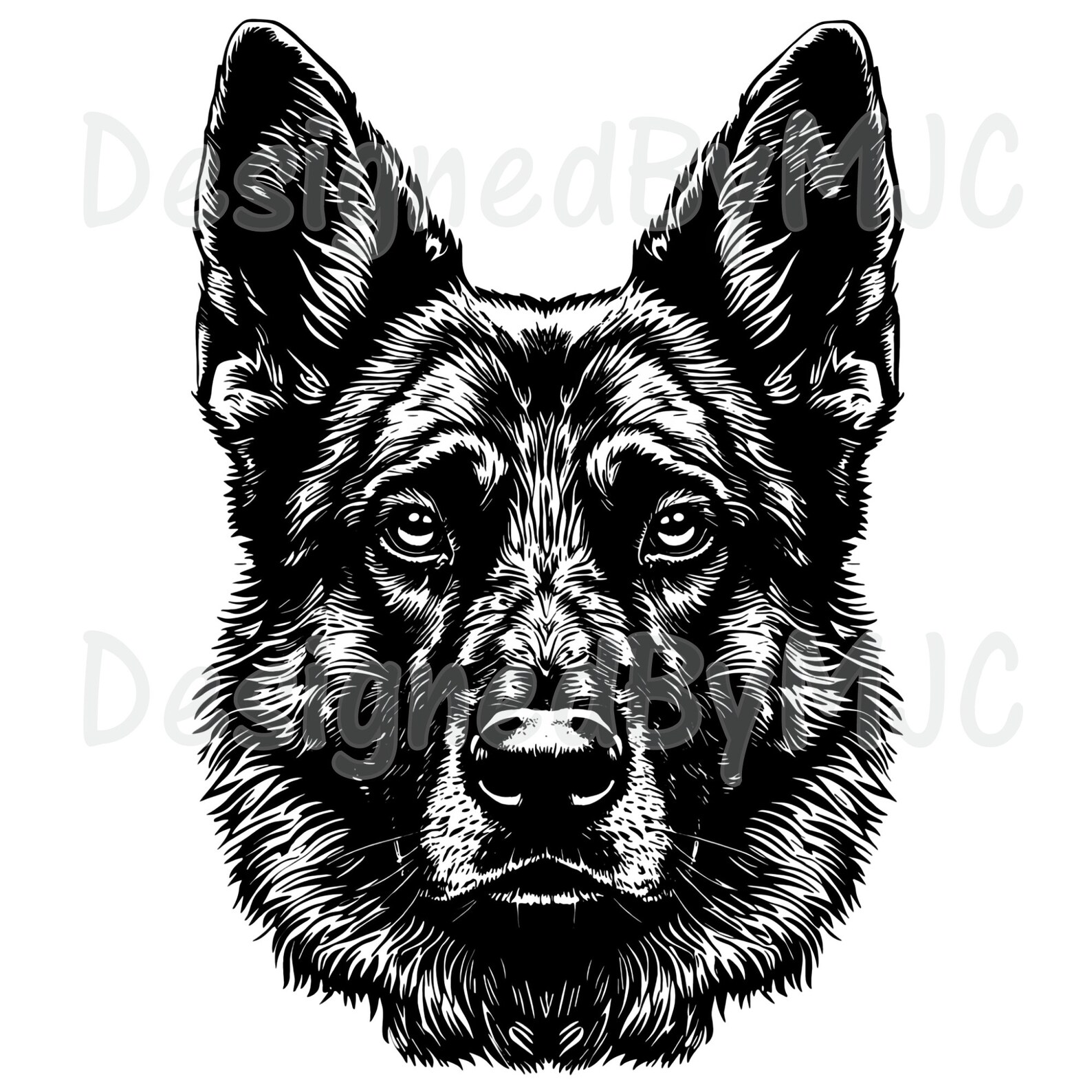 German Shepherd Head SVG Clipart & PNG Files, Police Dog K-9 SVG, Cut ...
