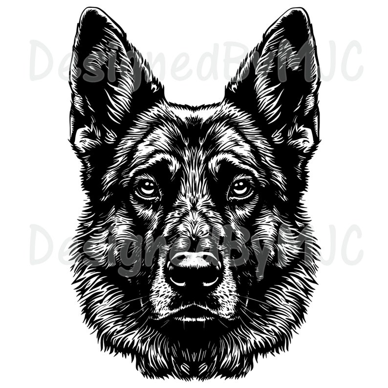 German Shepherd Head SVG Clipart & PNG Files, Police Dog K-9 SVG, Cut ...
