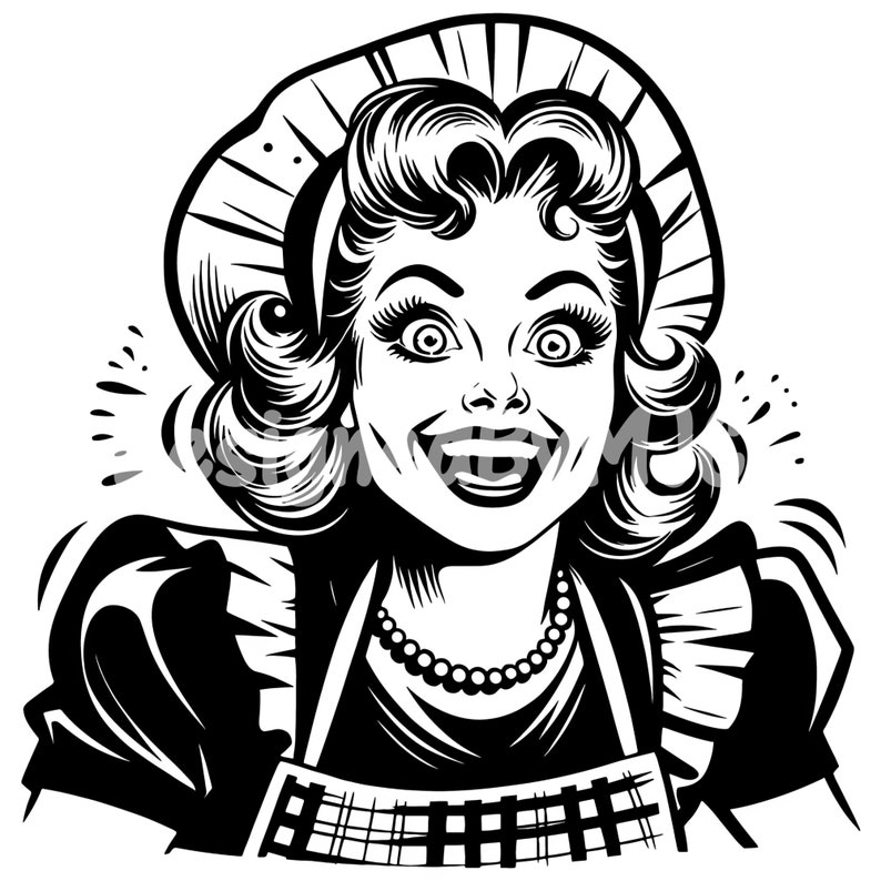 Retro Housewife Crazy SVG PNG, Vintage Women, 1950s, Retro Women Svg ...