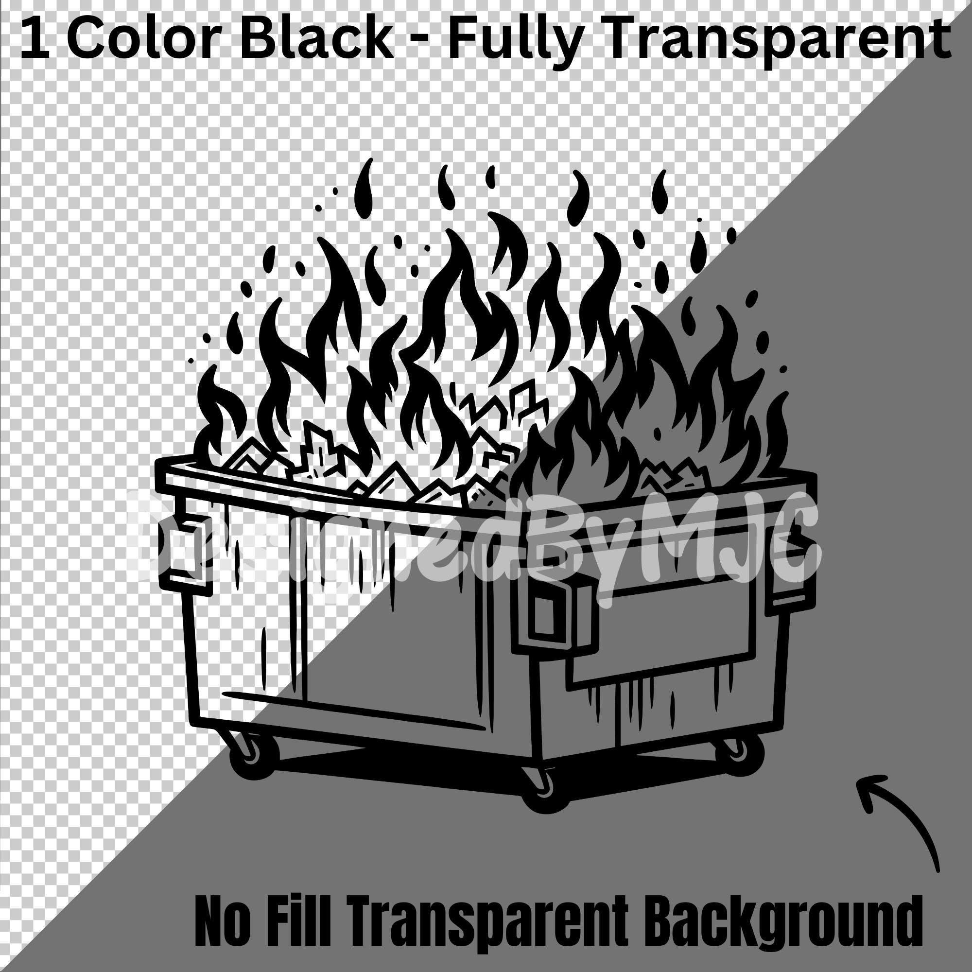 Dumpster Fire SVG, Garbage SVG, Trash Can Clipart, It's Fine I'm Fine ...