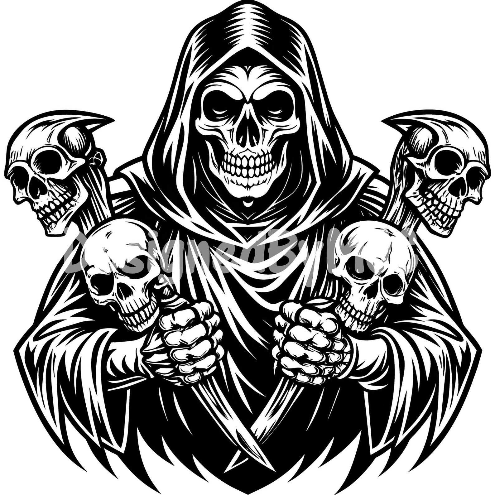 Grim Reaper SVG Clipart & PNG Files, Drıppıng Skulls Svg, Skull Svg ...