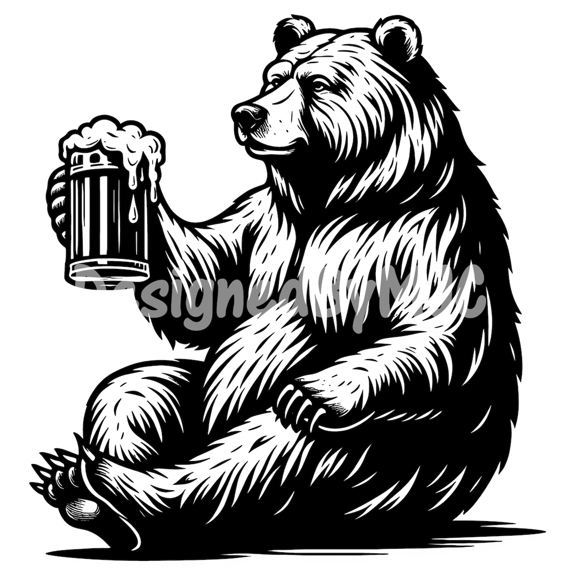 Bear Drinking Beer SVG Bundle Clipart & PNG Files, Camping Scene Vector ...