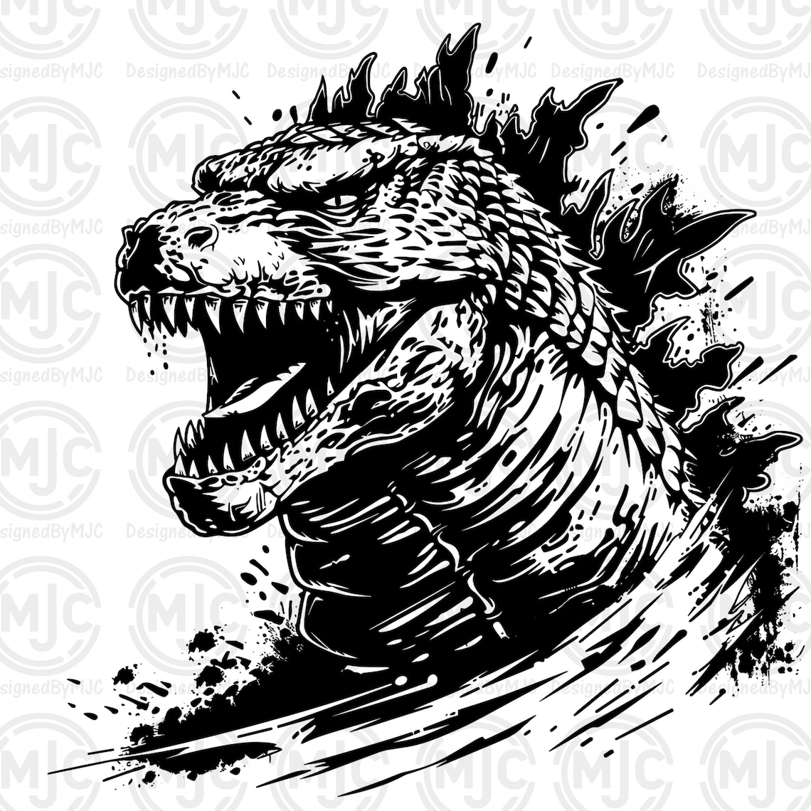 Godzilla SVG Clipart, SVG & PNG Files, Godzilla Graphics, Digital Clip ...