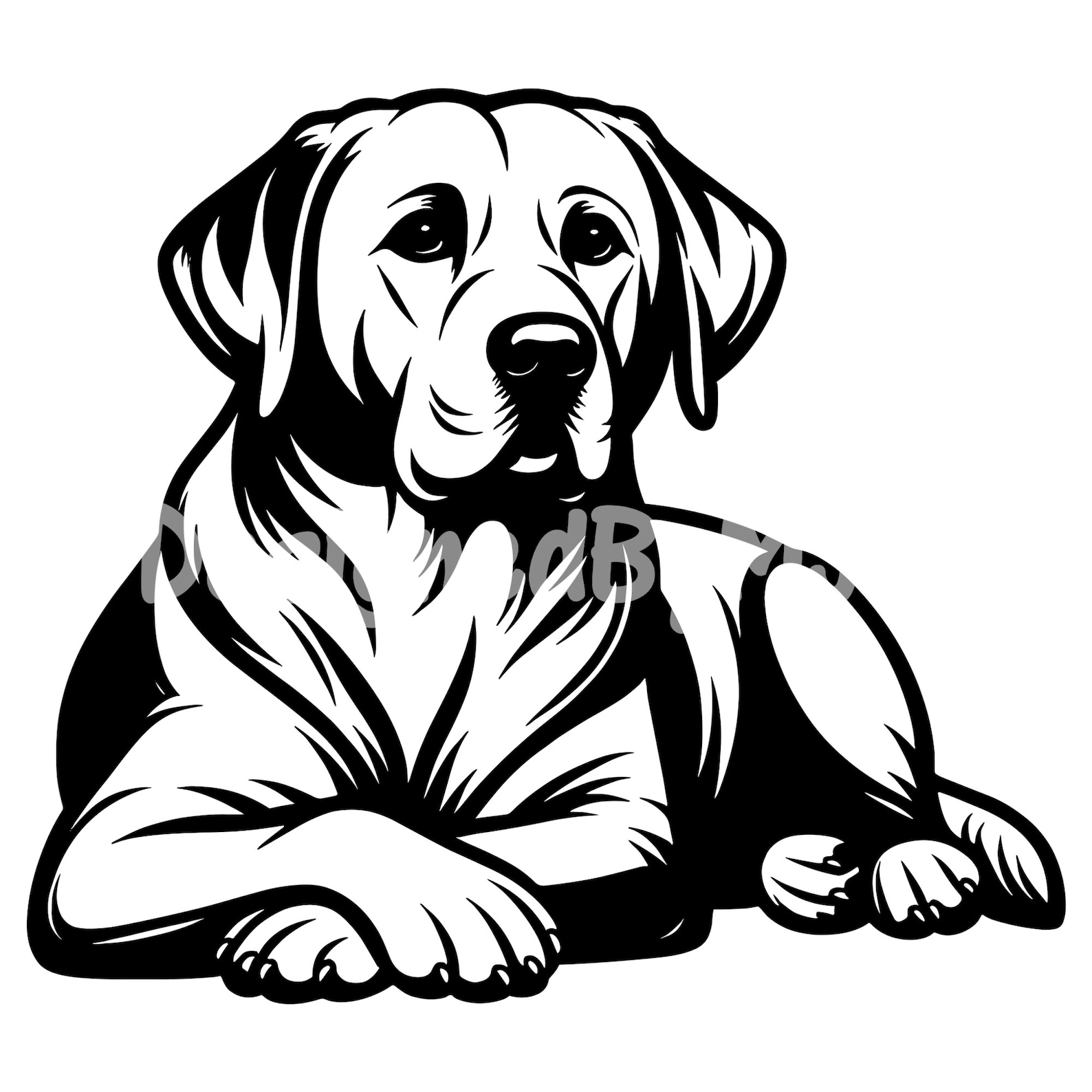 Labrador Retriever Dog Laying Crossed Paws SVG Clipart PNG Files ...