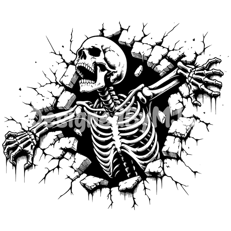 Skull in the Wall SVG Clipart & PNG Files, Skull in the Wall Png ...