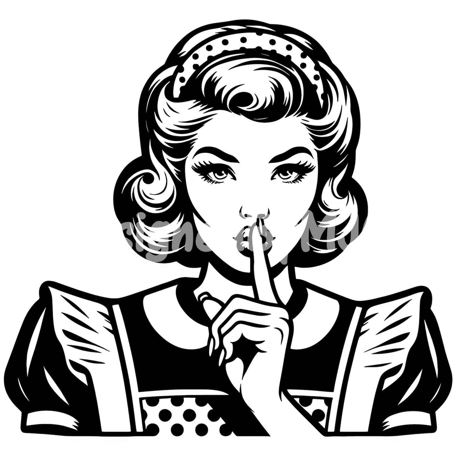 Retro Housewife Shush SVG PNG, Trendy Vintage Women, 1950s Atomic ...