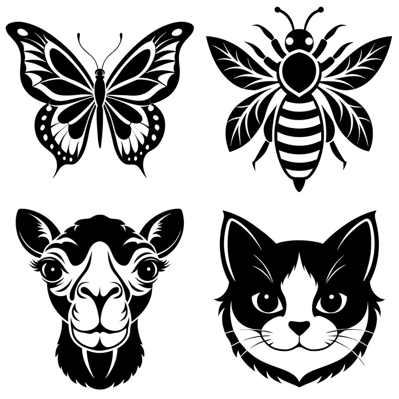 Farm Animal SVG Clipart, SVG & PNG Files, 24 Unique Graphics, Digital ...