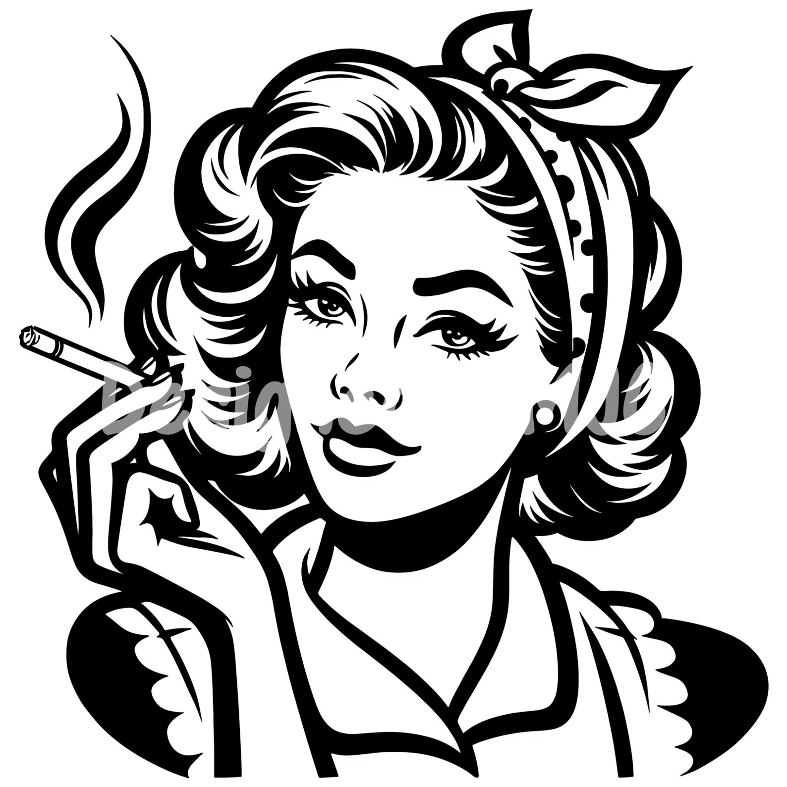 Retro Housewife Smoking SVG PNG, Trendy Vintage Women, 1950s Atomic ...