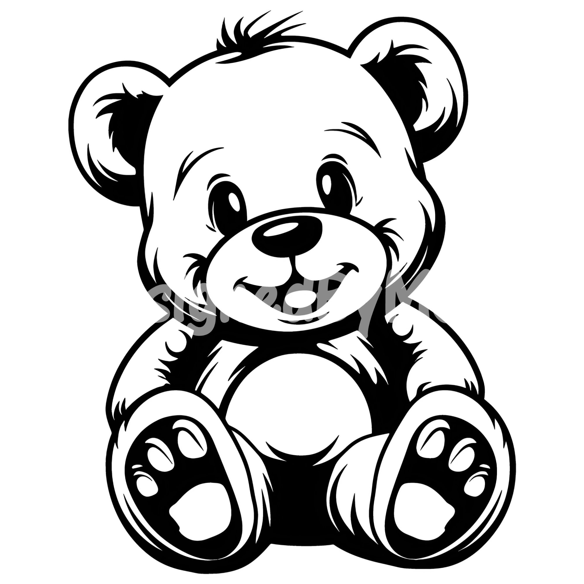 Teddy Bear SVG Clipart & PNG Files, Cute Bear Digital Clip Art, Cut ...