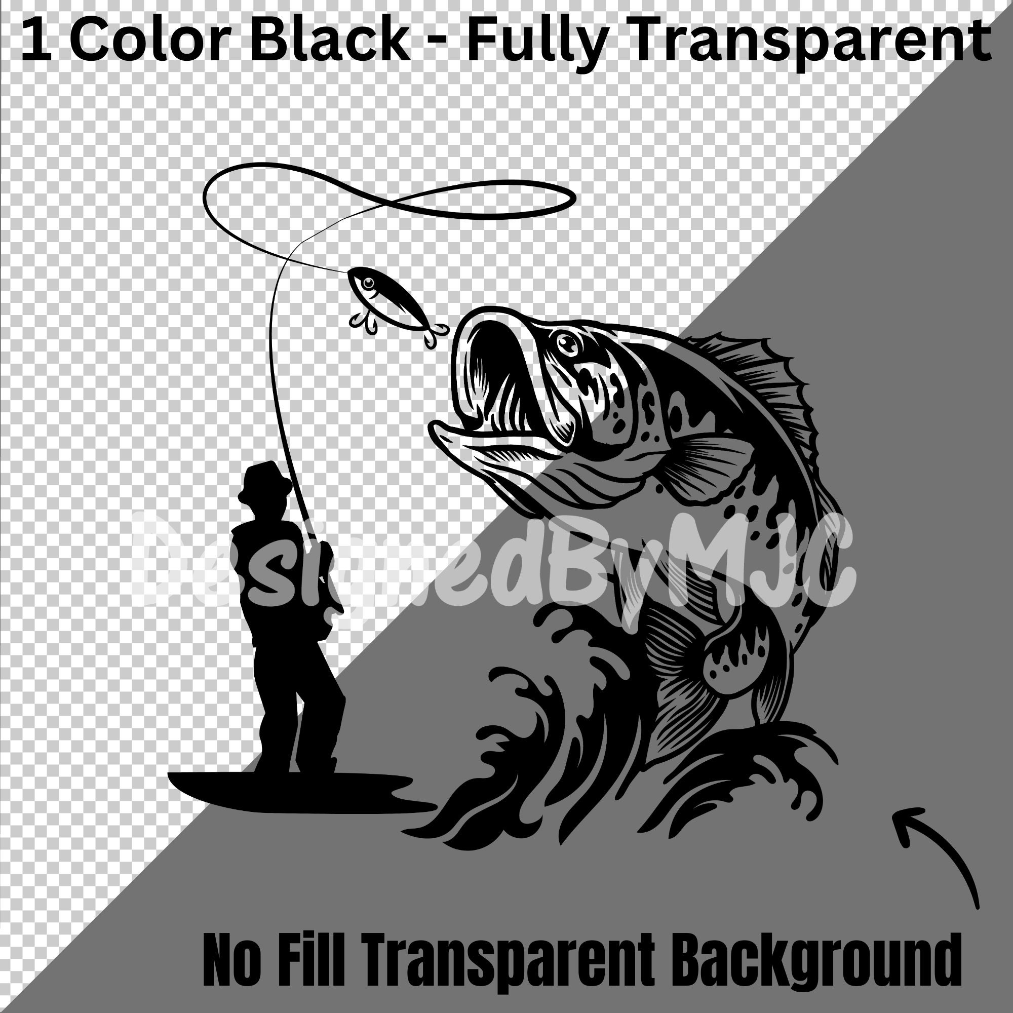 Largemouth Bass Fishing SVG PNG Files, Bass Svg Cut Files, Fishing Svg ...
