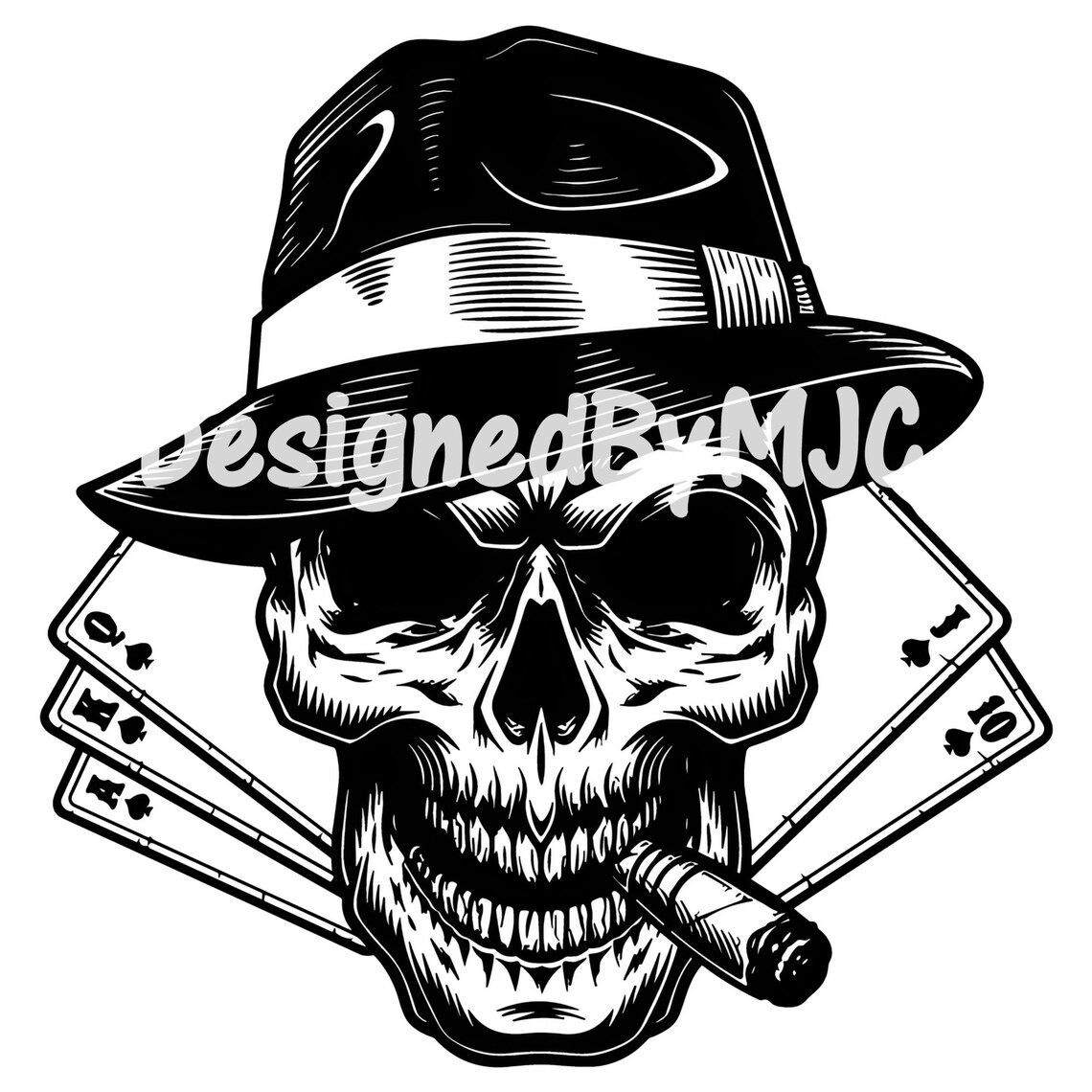 Skeleton Poker SVG Clipart & PNG Files, Skull Casino Cards, Cut Files ...