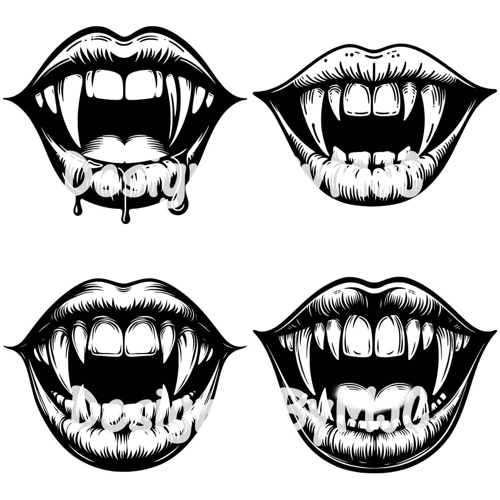 Vampire Fangs SVG, Vampire Fangs Clipart, Vampire Teeth Bundle ...