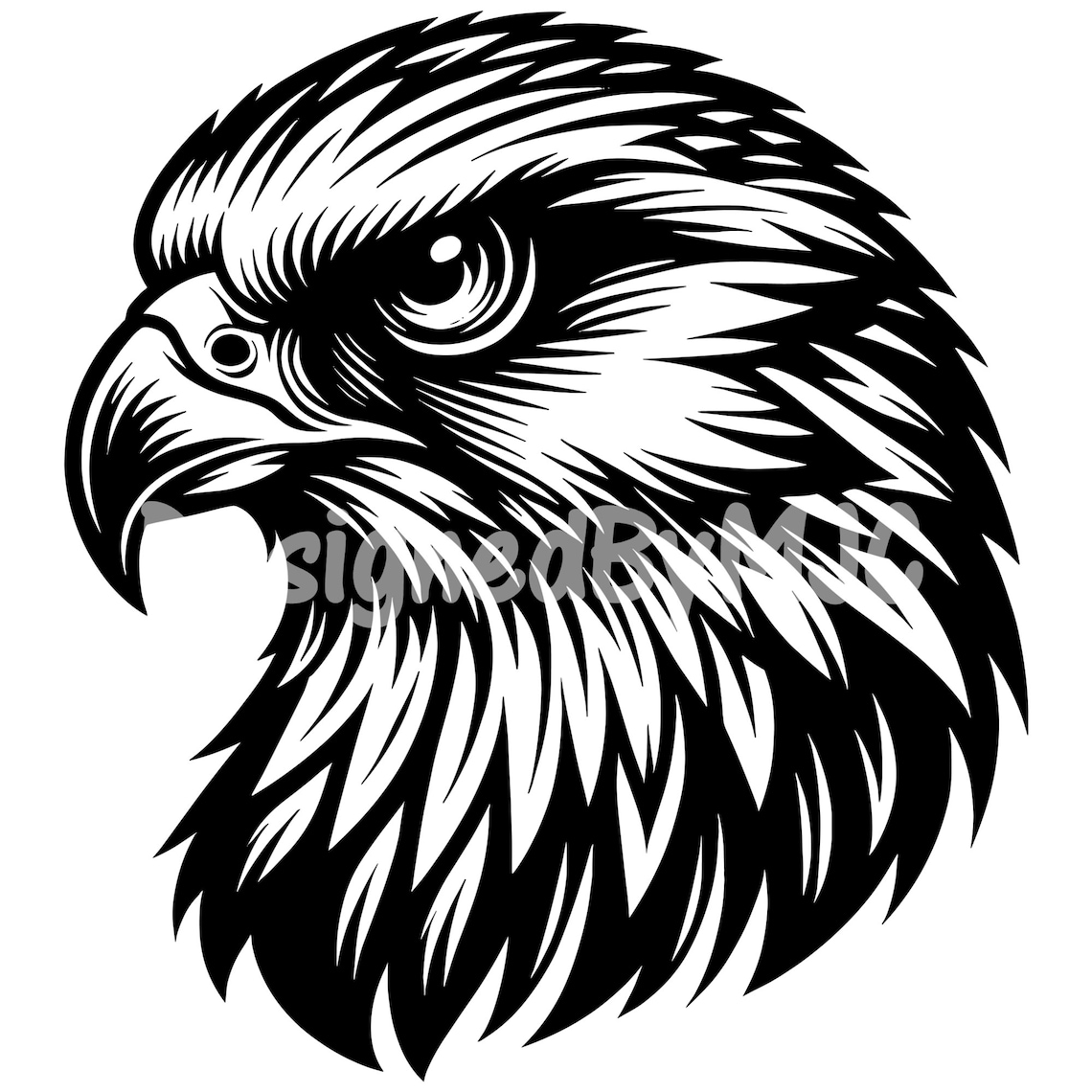 Falcon Head SVG File, American Falcon Head Vector Images, Falcon ...