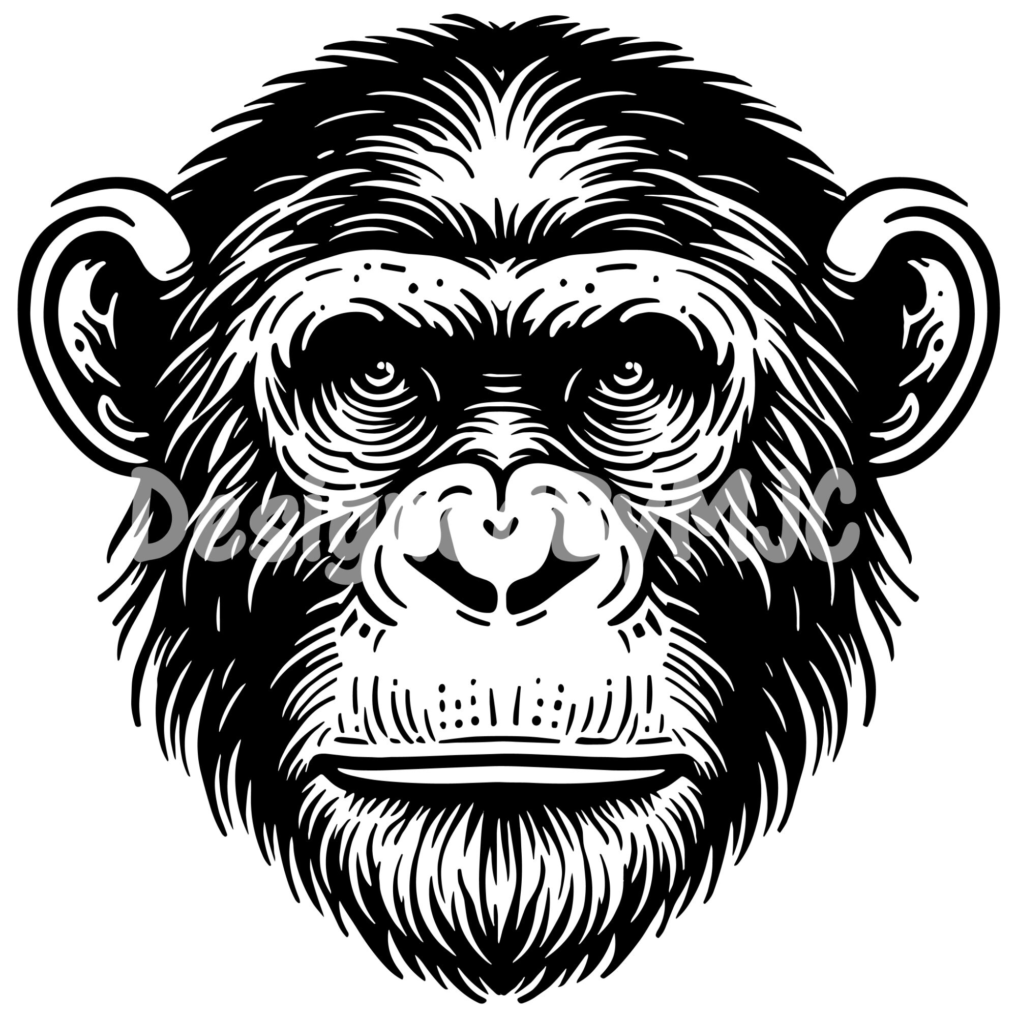 Chimpanzee SVG PNG Bundle, Chimpanzee Face Svg, Chimp Png, Chimpanzee ...