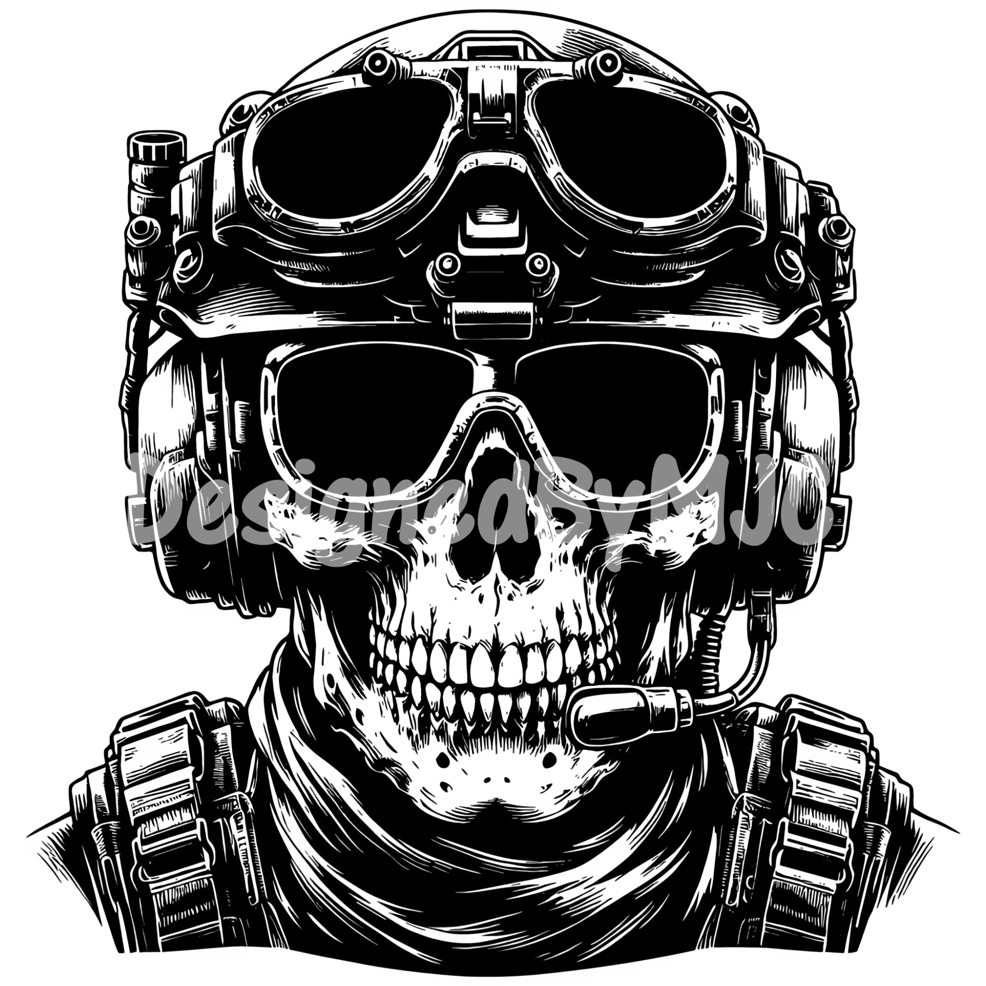 Night Vision Goggles Soldier Skull SVG Bundle Clipart & PNG Files ...