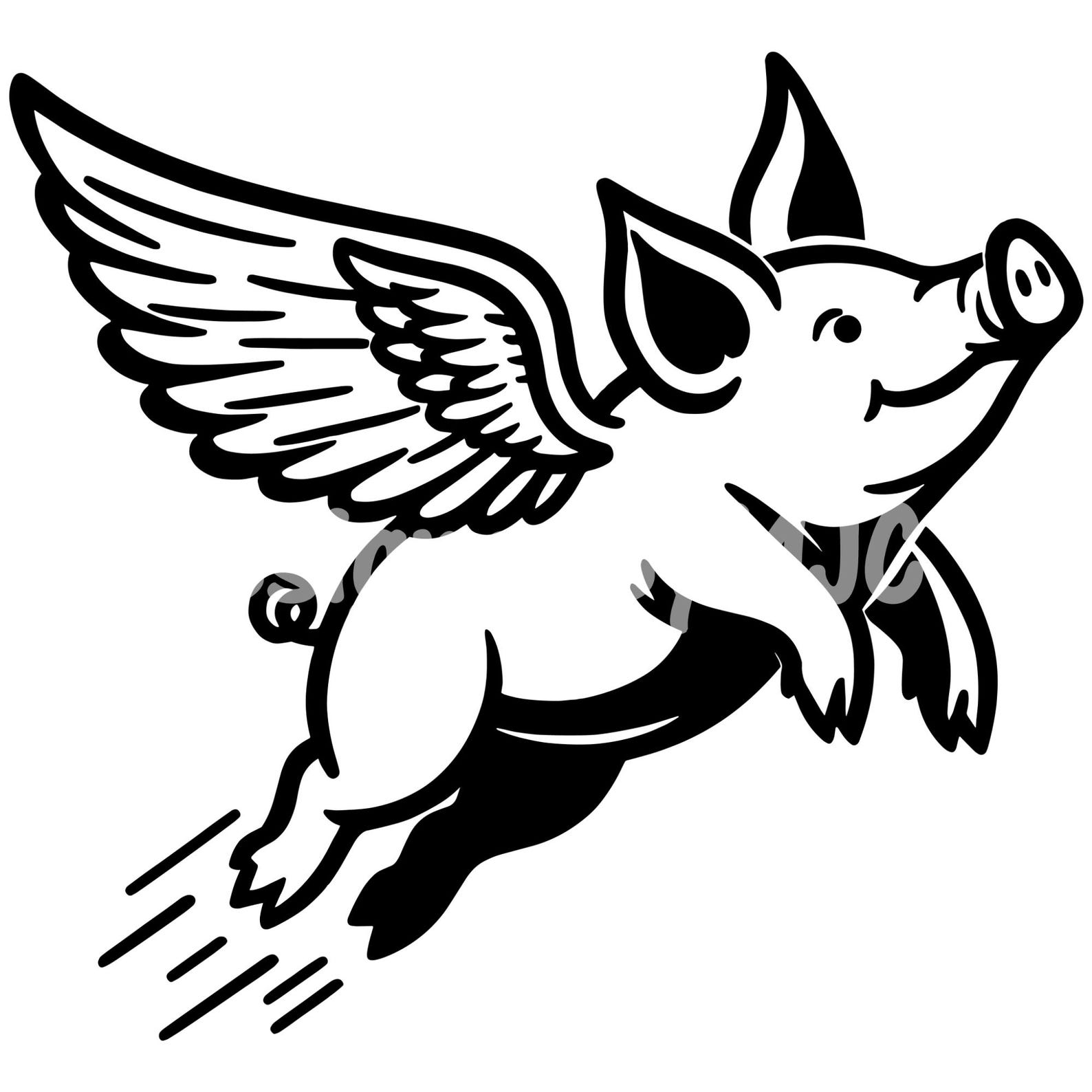 When Pigs Fly Flying Pig Wings SVG, Flying Pig Svg Flying Pig Png ...