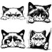 Peeking Grumpy Cat SVG Bundle 25 Clipart & PNG Files, Angry Cat Vector ...