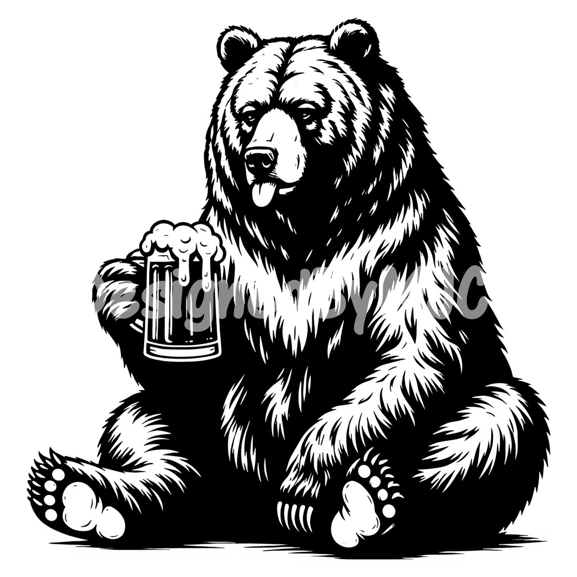 Bear Drinking Beer SVG Bundle Clipart & PNG Files, Camping Scene Vector ...