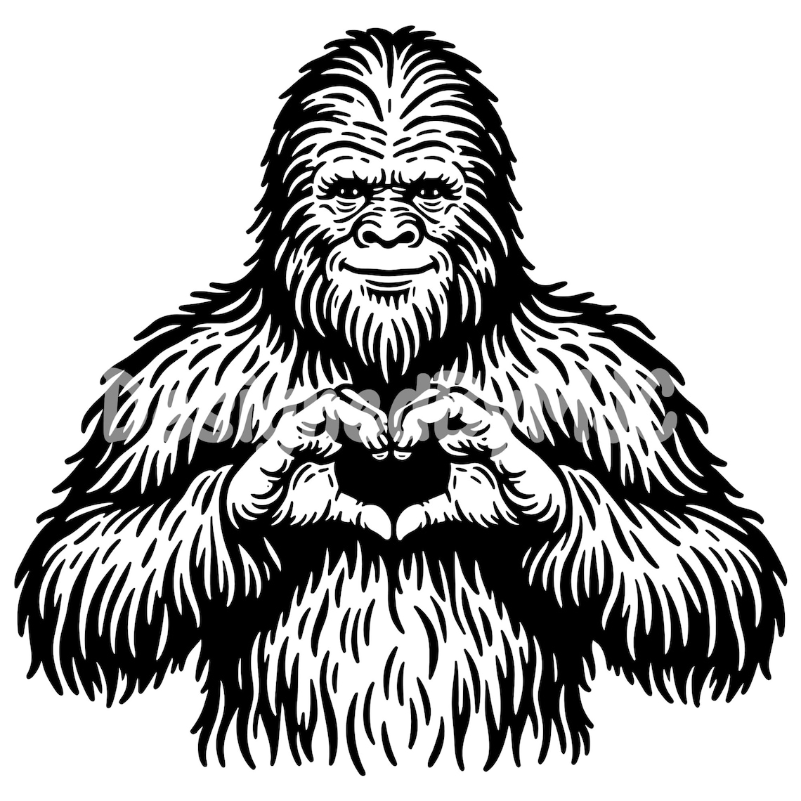Bigfoot Heart Hands SVG PNG, Bigfoot Svg, Bigfoot Vector, Bigfoot ...