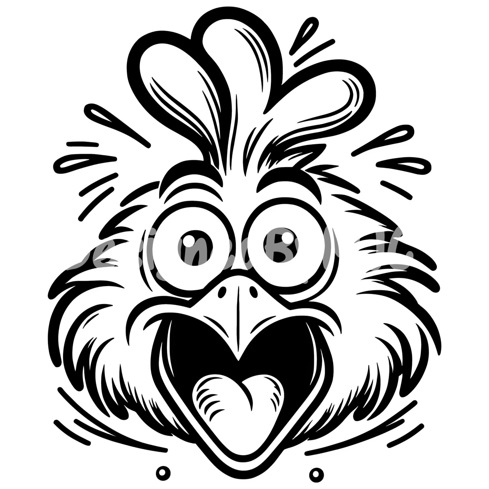 Funny Laughing Chicken Face SVG PNG, Chicken Clipart, Crazy Chicken ...