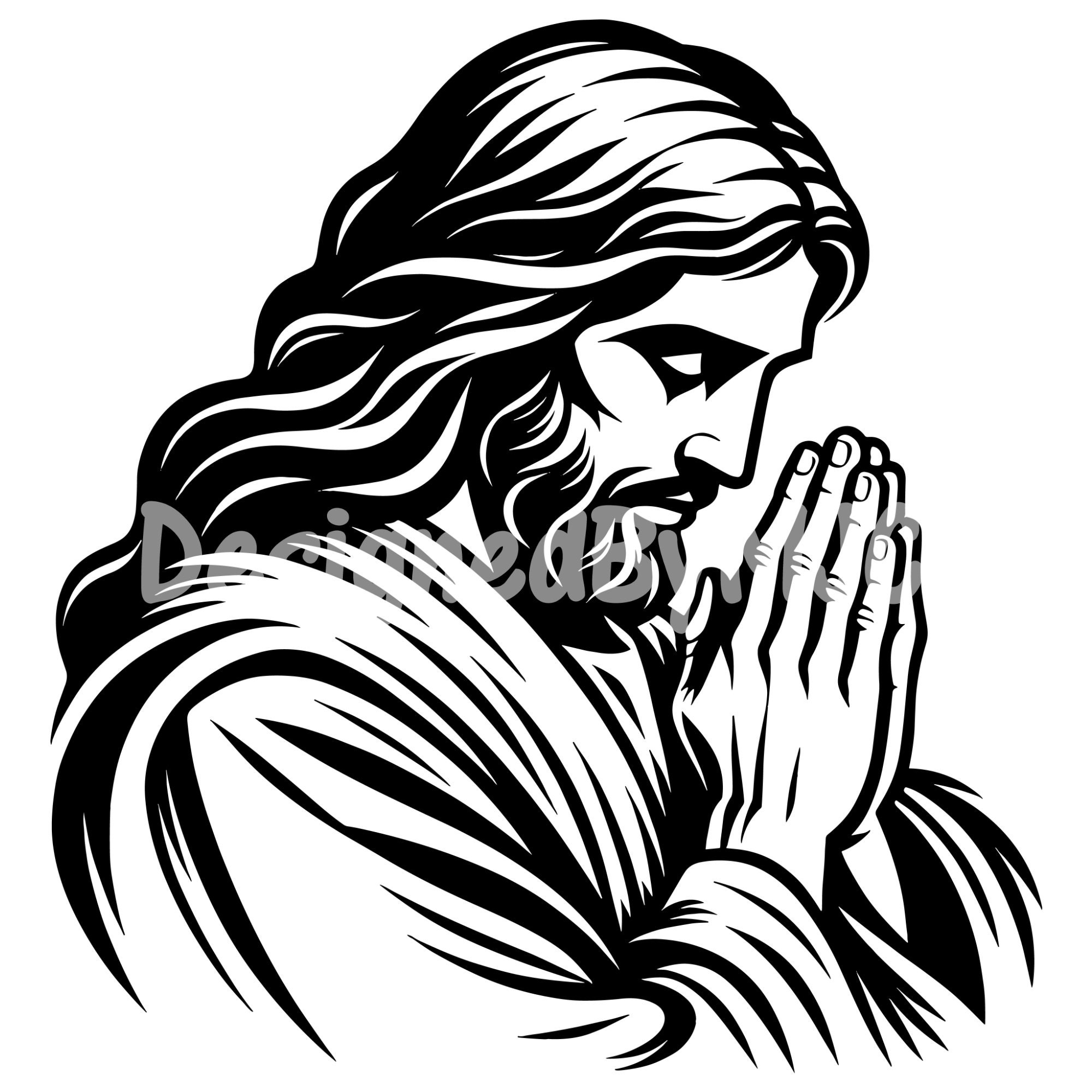 Jesus Praying SVG Bundle PNG Files, Crucifix Svg, Christian Cross SVG ...