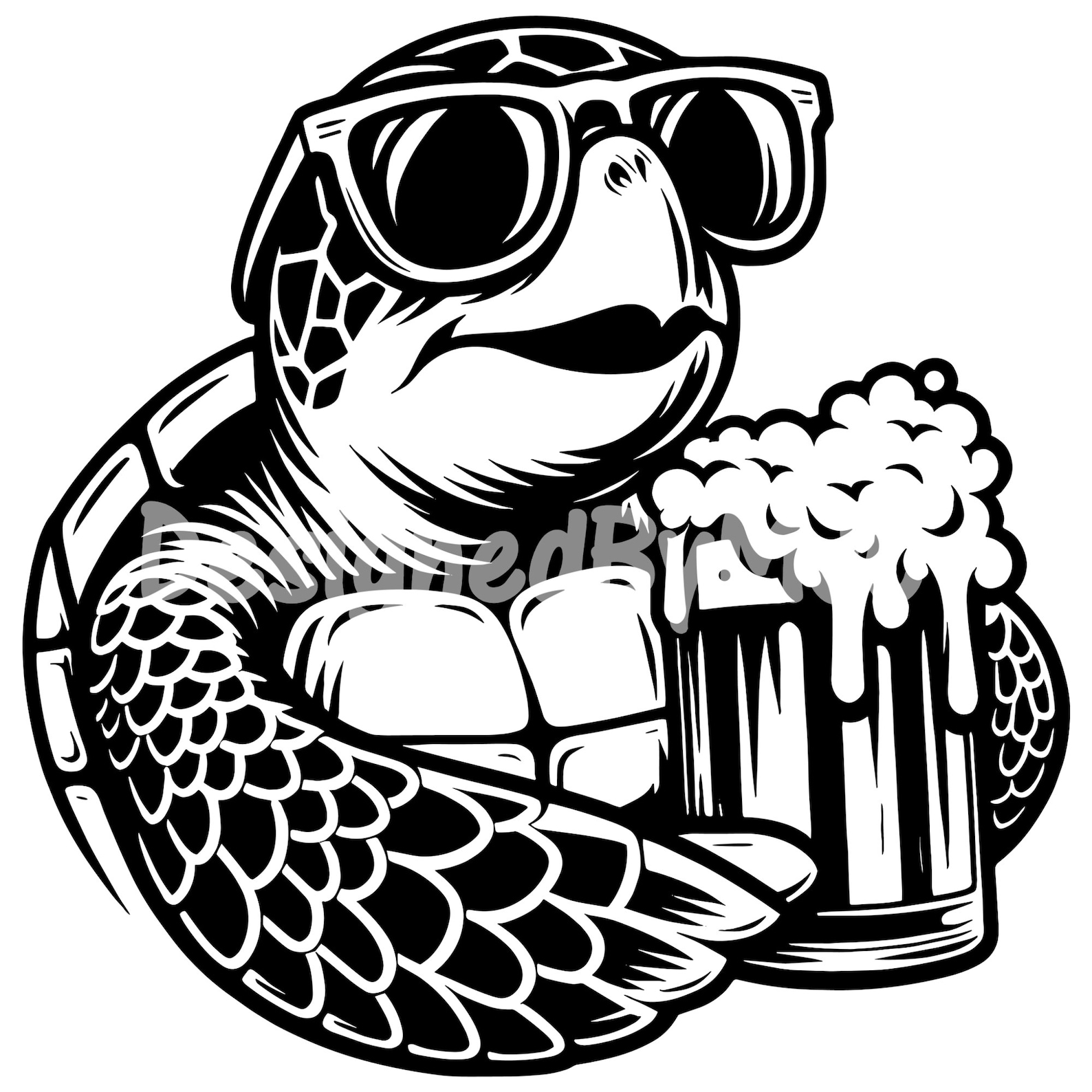 Sea Turtle Drinking Beer SVG PNG Files, Cute Sea Turtle Svg, Baby ...