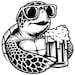 Sea Turtle Drinking Beer SVG PNG Files, Cute Sea Turtle Svg, Baby ...