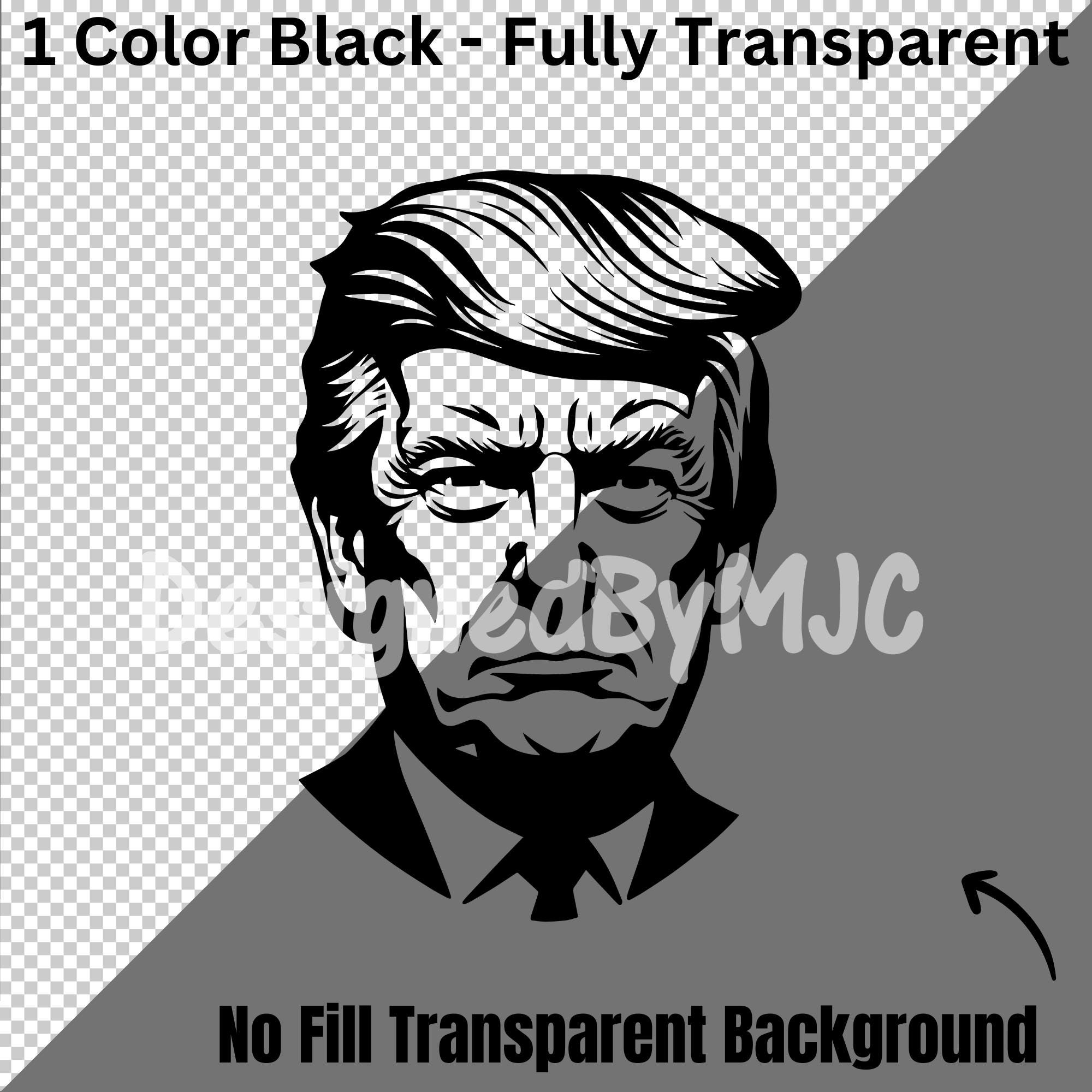 Donald Trump Head SVG Clipart & PNG Files, Trump Face Digital Clip Art ...