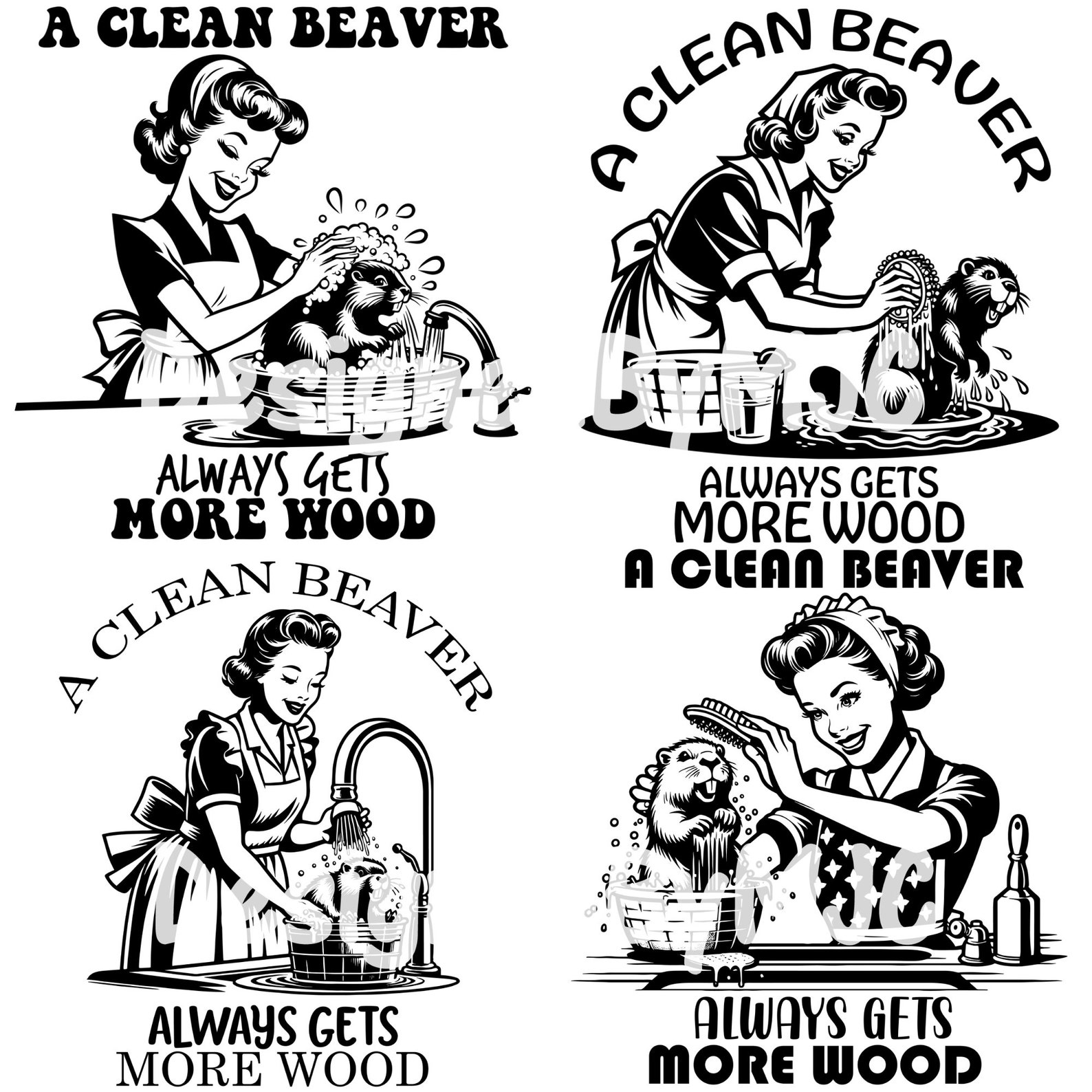 A Clean Beaver Always Gets More Wood SVG PNG, Trendy Vintage Women ...
