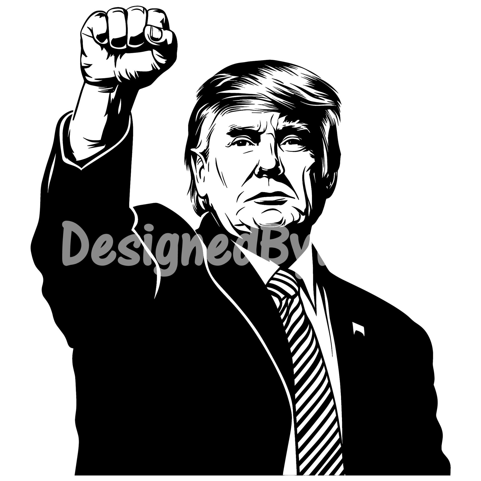 Trump Fight SVG, Donald Trump 2024, Trump Survives Raised Fist Vector ...
