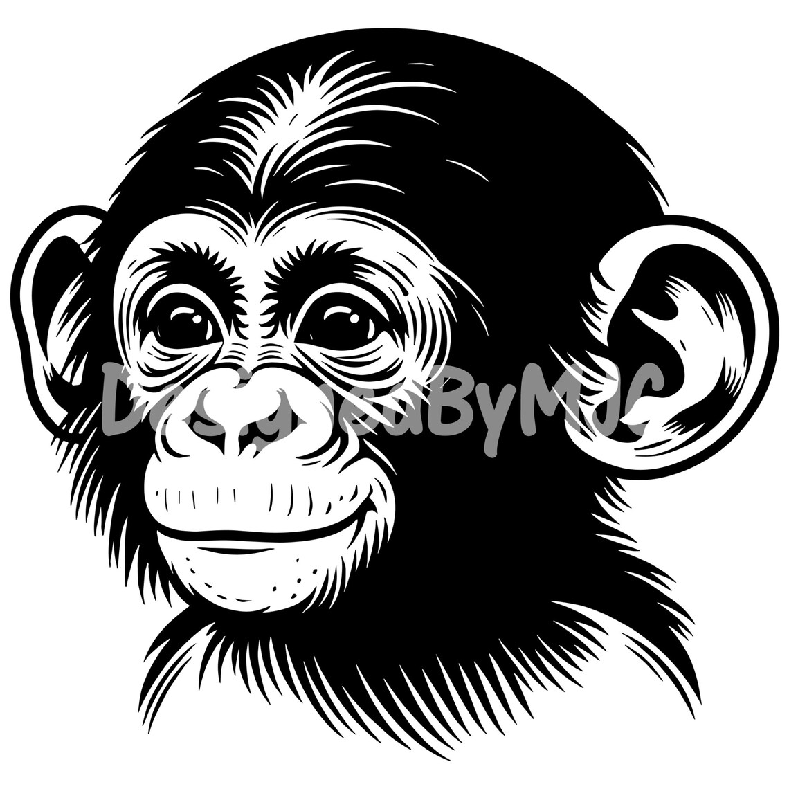 Baby Chimpanzee SVG PNG Bundle, Chimpanzee Face Svg, Chimp Png ...