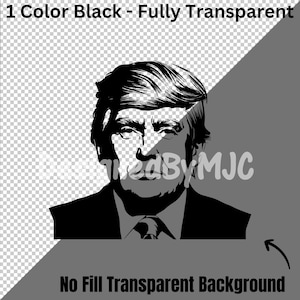 Trump SVG PNG Files, Donald Trump Face Clipart Silhouette Vector Image ...