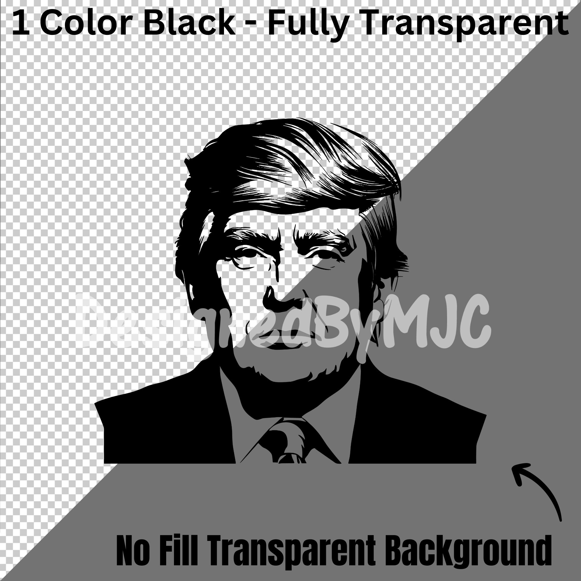 Trump SVG PNG Files, Donald Trump Face Clipart Silhouette Vector Image ...