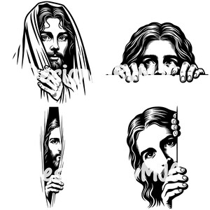 Peeking Jesus SVG Bundle 12 Clipart & PNG Files, I Saw That Jesus Svg ...
