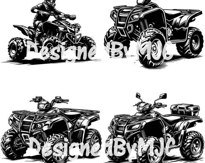 ATV Quad Bike Girl Clipart-vector Clip Art Graphics-digital Download ...